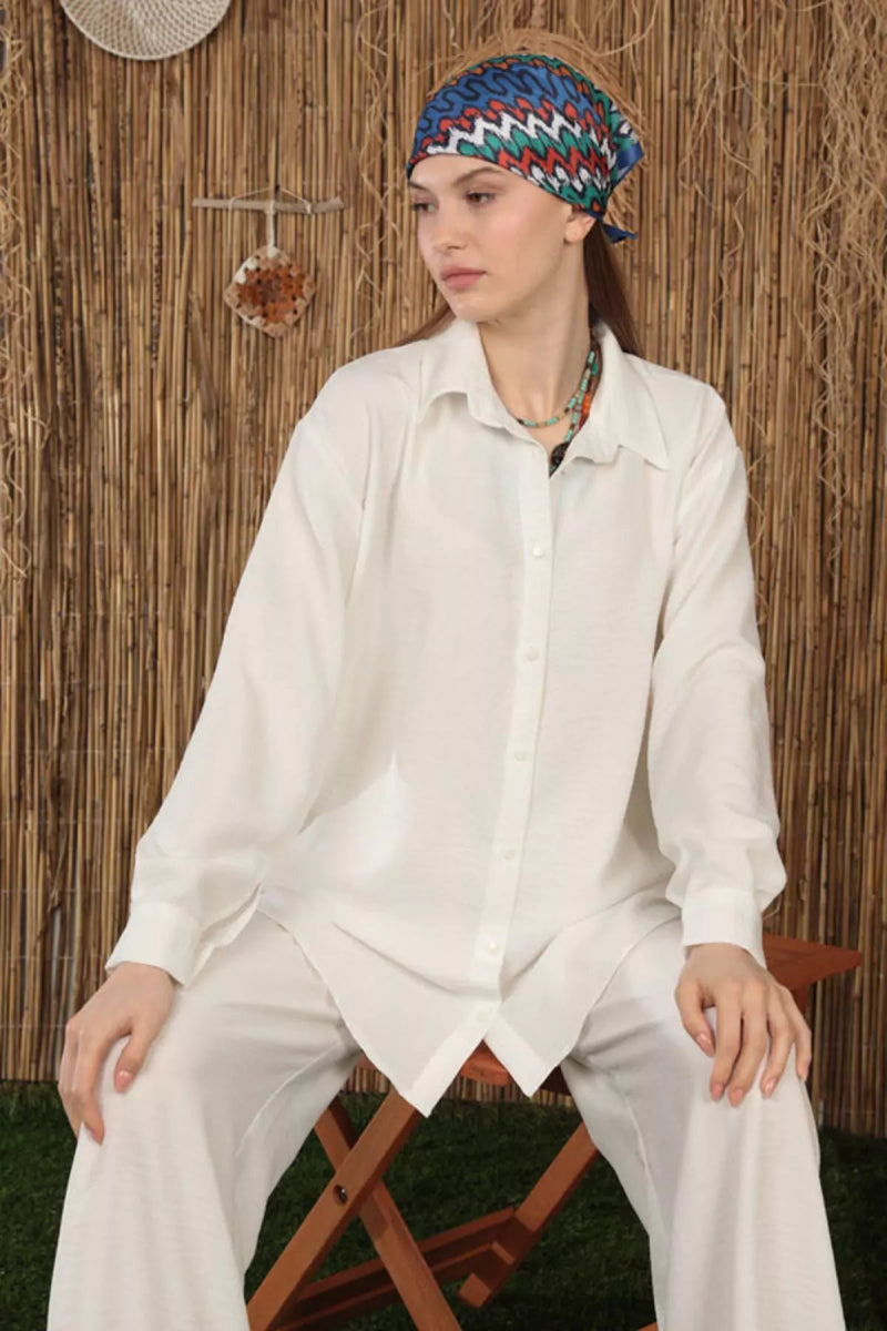 White Linen Co ord Set | Summer Co ord Set | HEATLNDN